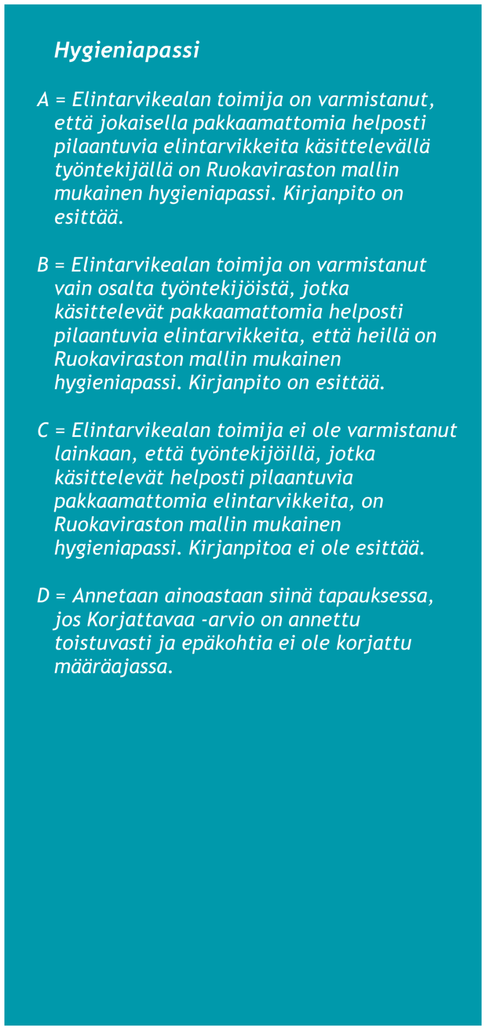 Hygieniapassi elintarviketyössä | Seinäjoen kaupunki